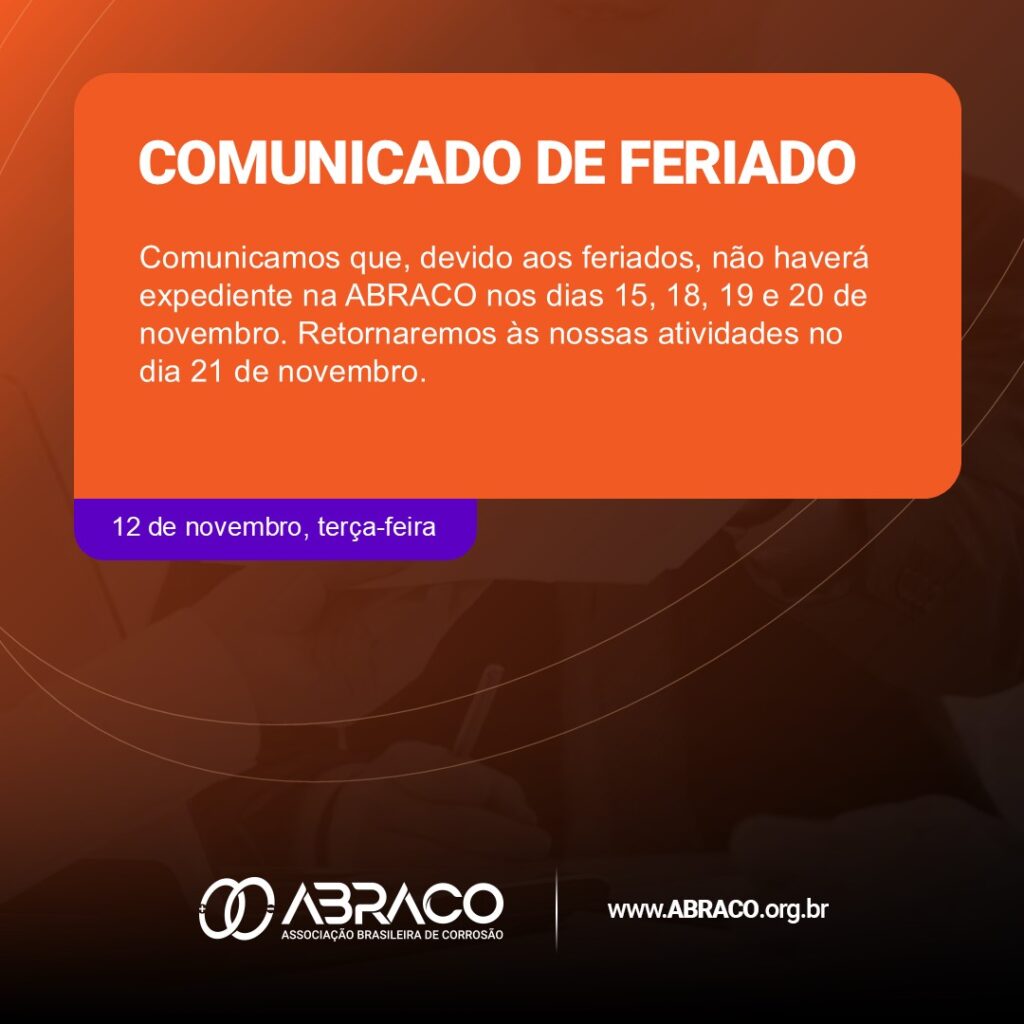 Comunicado de Feriados | Novembro 2024 - ABRACO